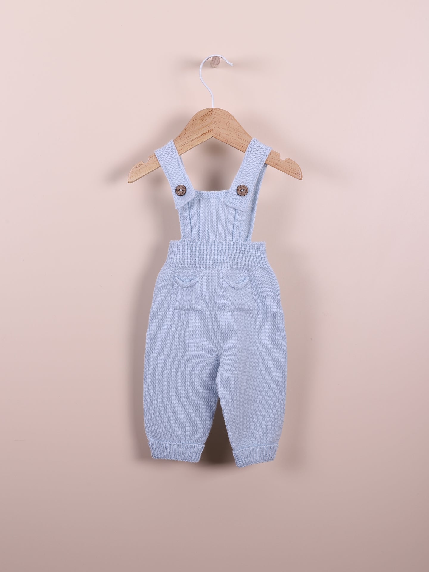 Harry Merino Wool Knit Overalls - Azure – Babyccino Bear