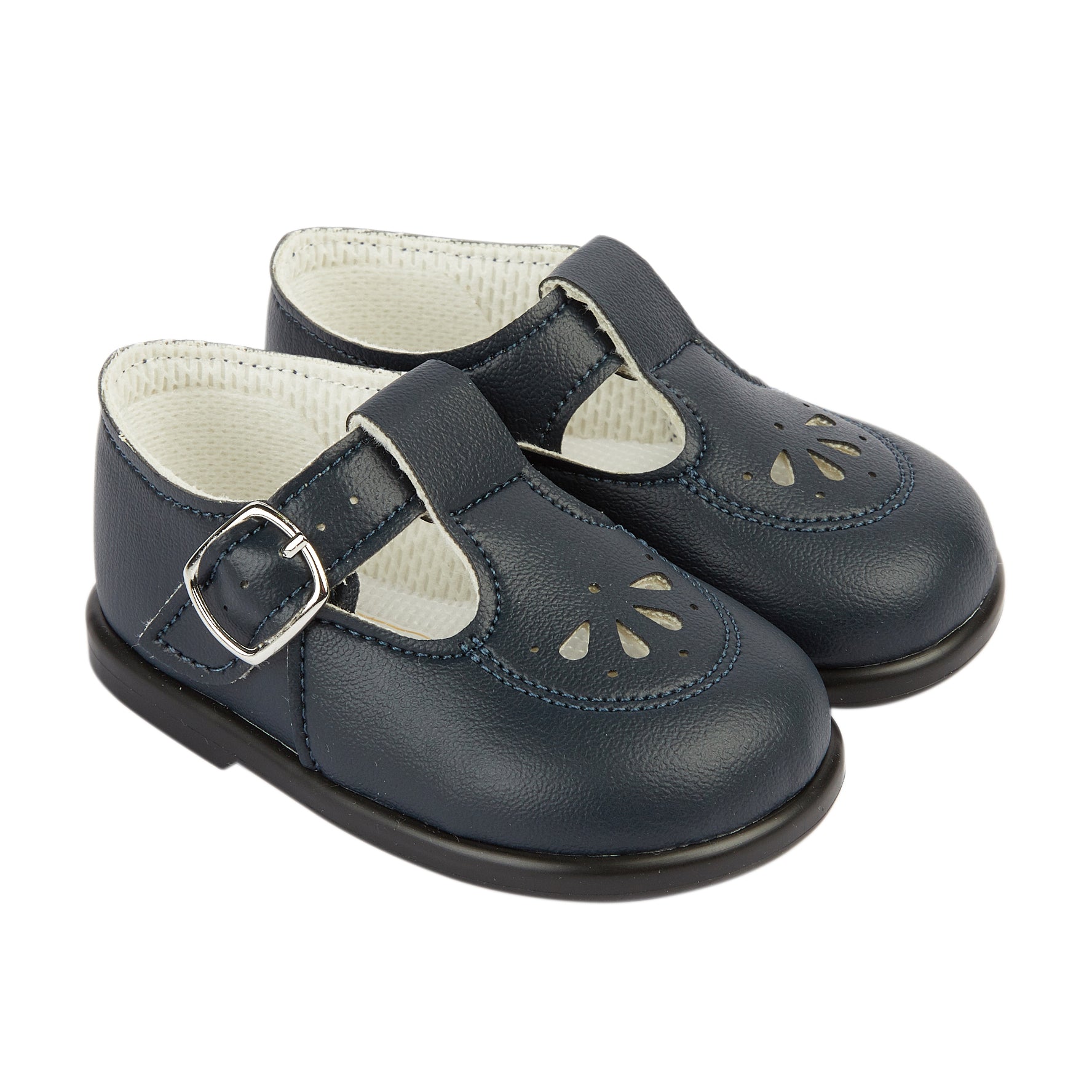 Addison Hard Sole Shoes- Navy – Babyccino Bear